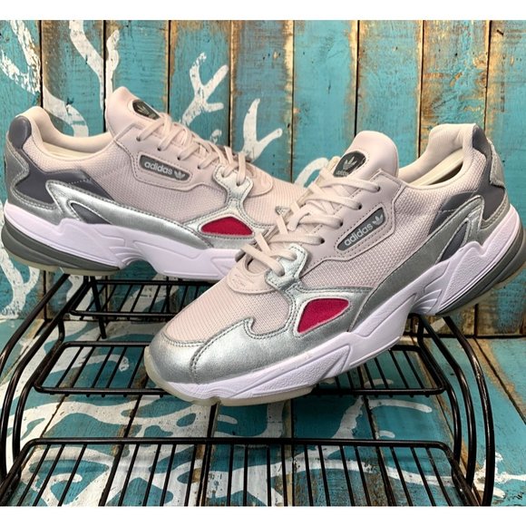 adidas | Shoes | Adidas Original Falcon Light Pink Silver Womens Trainers Sneakers D96757 Sz ...
